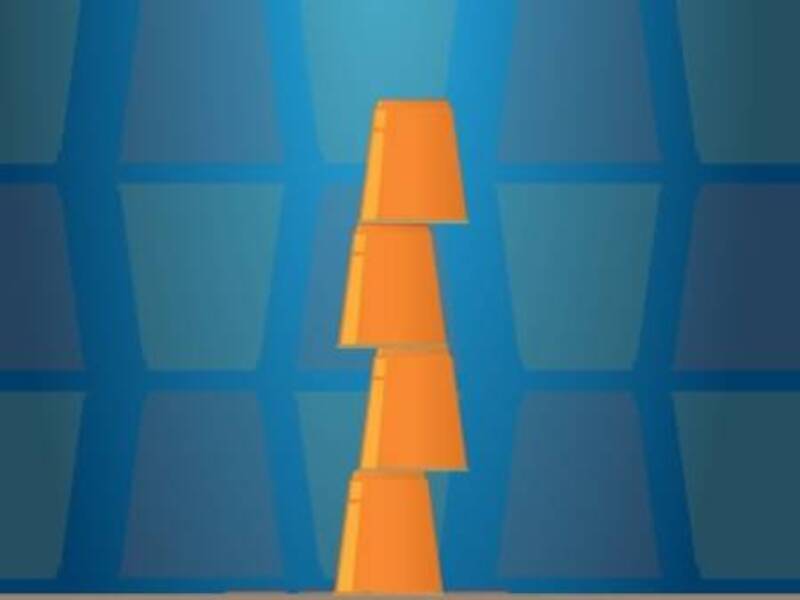 Cups Tower Builder 🕹️ Main secara dalam talian di SGameS